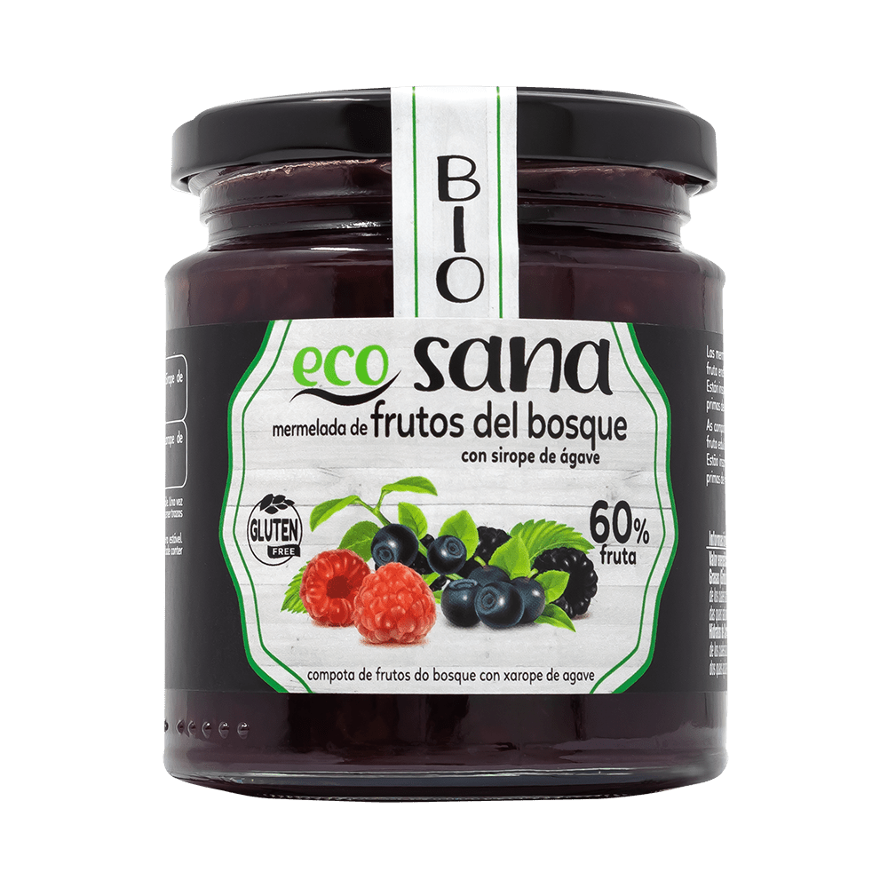 Forest Fruits Jam with Agave Syrup Bio 260 g Ecosana - Drasanvi English
