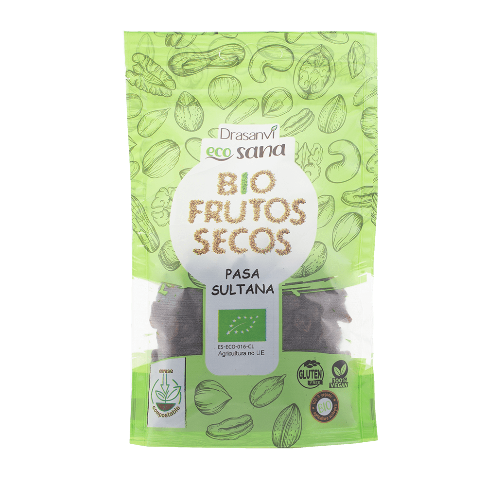 Pasa Sultana Bio 100 g Doypack Frutos Secos Ecosana - Drasanvi